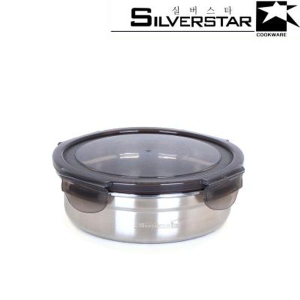 TJ-shop 실버스타 모이 스텐레스 밀폐용기 800ml 원형3호 - 핫트랙스