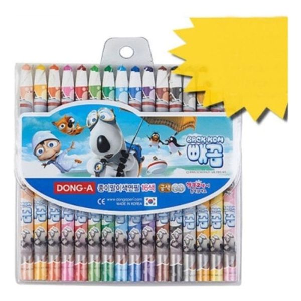 hplusmall 빼꼼 종이말이 색연필 16색 - 핫트랙스