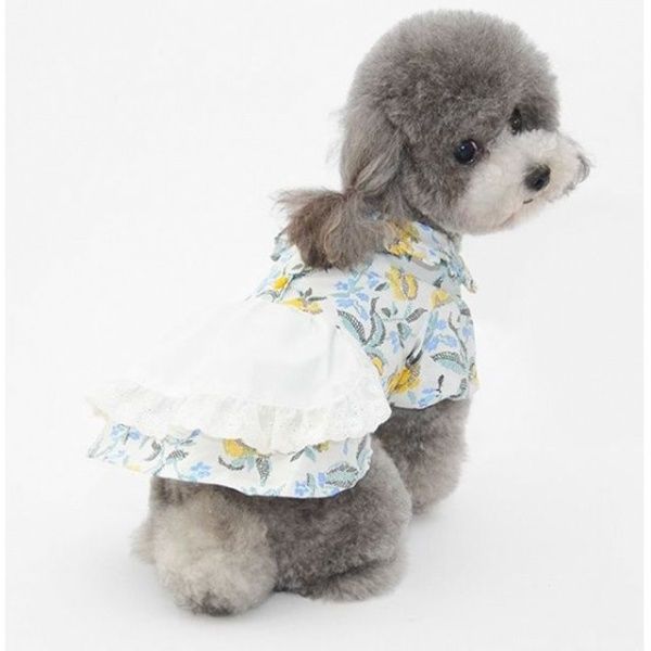 hplusmall 플라워앞치마 강아지 평상복 민트 M[WAEED63] - 핫트랙스