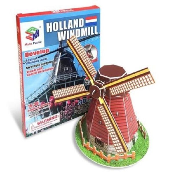 hplusmall 3D입체퍼즐 풍차 건축물 유치원 초등학교 입학선물 - 핫트랙스