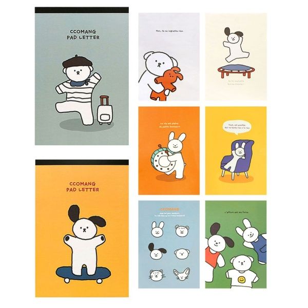 hplusmall 꼬망 패드편지지 2개(랜덤) 캐릭터 뜯어쓰는 기념일[W - 핫트랙스