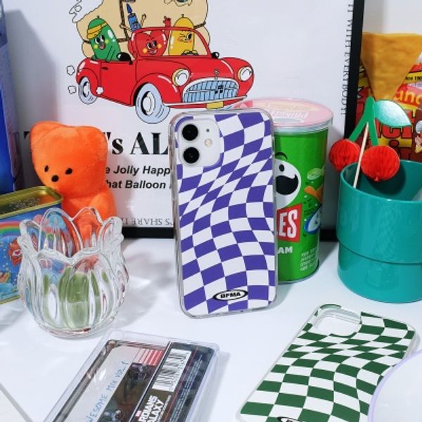 BALLOON FRIENDS BFMA 체크보드 젤하드 폰케이스 퍼플 - 핫트랙스