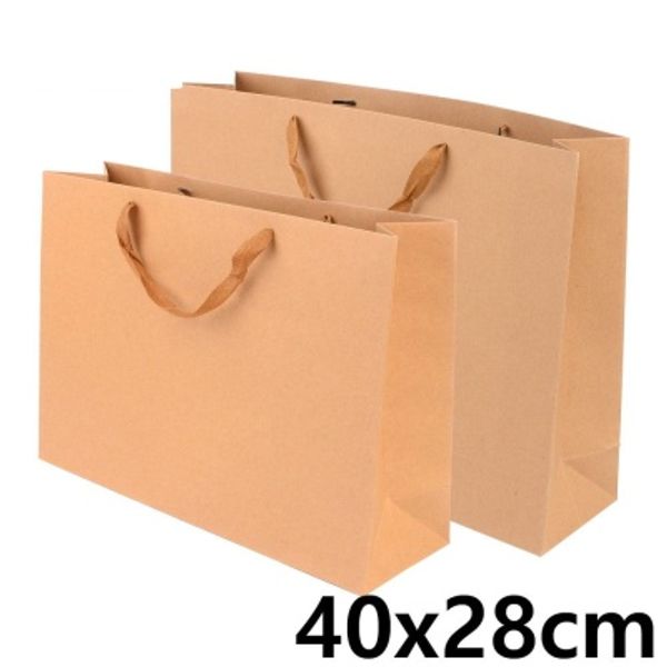 hplusmall 크라프트 직사각 종이 쇼핑백 (40X28cm) X10개 선물백 - 핫트랙스