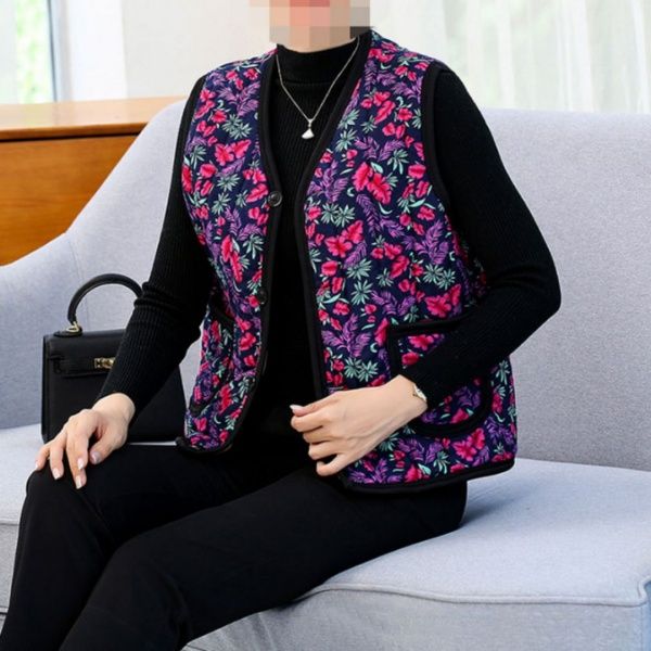 hplusmall 어머니 방한 융털조끼 겨울조끼 할머니 중년 여성 털[ - 핫트랙스