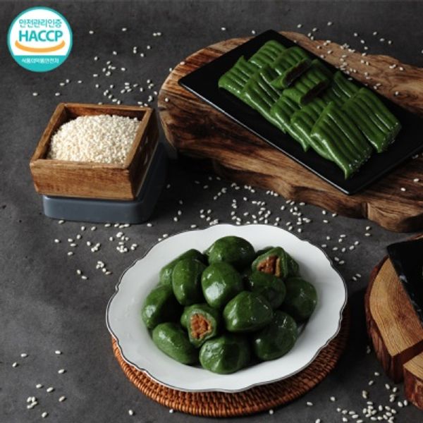 ioneseven [떡빵앗간] 굳지않는 모시잎 앙꼬 송편900g+절편900g - 핫트랙스