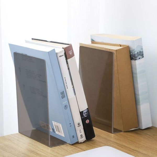 hplusmall 블랙 투명 아크릴 북엔드 2p세트 간이 L자책꽂이[WACB - 핫트랙스