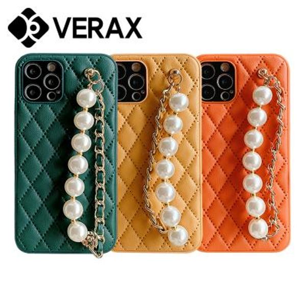 VERAX 아이폰12PRO 프로 진주 스트랩 키링 가죽 케이스 P632 - 핫트랙스