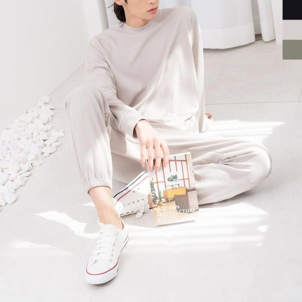 hplusmall 홈웨어 캐쥬얼 오버핏 박스티 30대 커플티 맨투맨[WCC - 핫트랙스