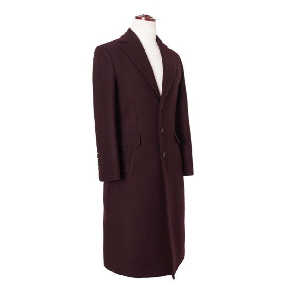 hplusmall 남성 싱글 롱코트 와인 겨울 정장 패션 코디 아우터[W - 핫트랙스