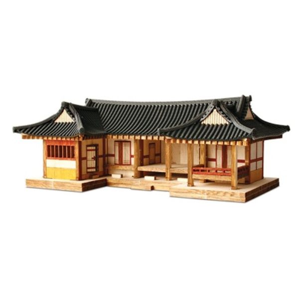 hplusmall 1 87 목재 입체퍼즐 영공방 ㄷ자 기와집 - 핫트랙스