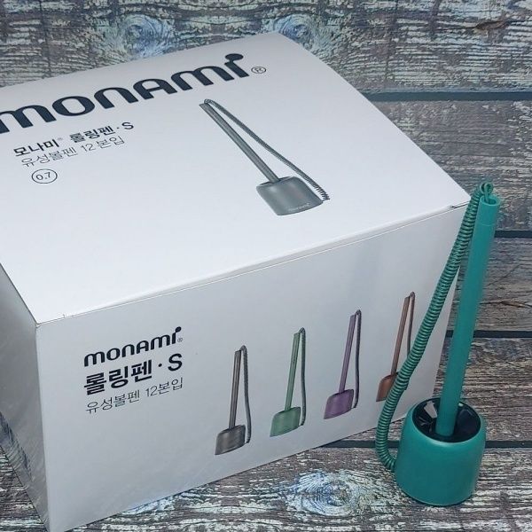 hplusmall 모나미 줄달린 스프링 고정 스탠드볼펜-롤링펜S 12개[ - 핫트랙스