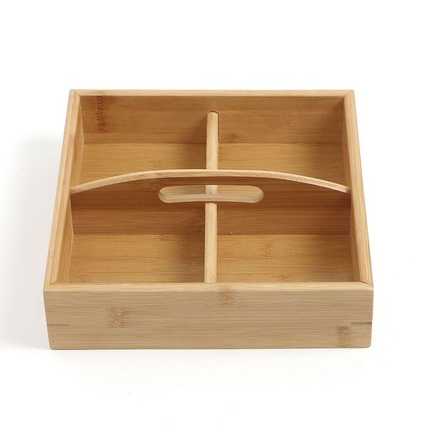 hplusmall 원목 정리함 대나무 보관함 수납함 4칸(WAB01E9) - 핫트랙스