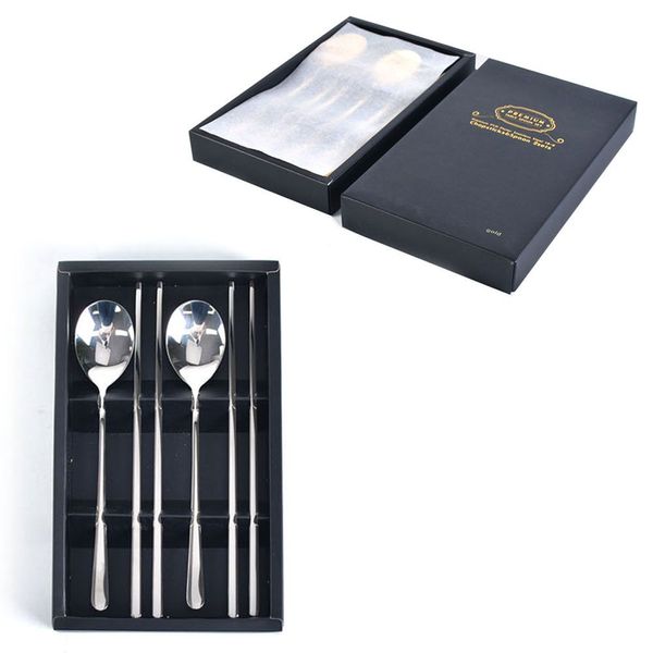 hplusmall 선물용 2인 티타늄 고급 수저세트 8호 실버(WAC02D5) - 핫트랙스