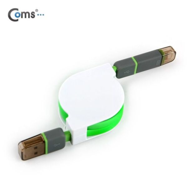 hplusmall 스마트폰 2in1 멀티 자동감김 케이블 Green(Micro 5Pi - 핫트랙스
