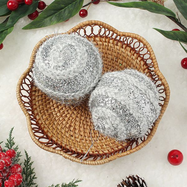 DOTORO [도토로]로열실버 장식볼 2p(10cm) (꽈배기로프) - 핫트랙스