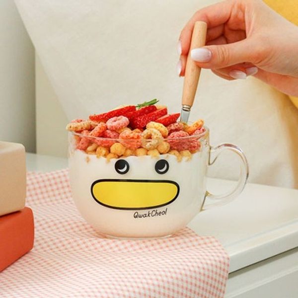 hplusmall 시리얼 간식 머그컵 유리컵 400ml(WDC616F) - 핫트랙스