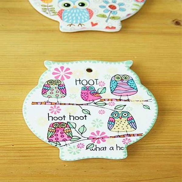 hplusmall 논슬립 헬로아울 패밀리 컵받침 6P세트(W00392B) - 핫트랙스