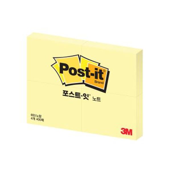 ijung 3M 포스트잇 653-4 노랑 - 핫트랙스
