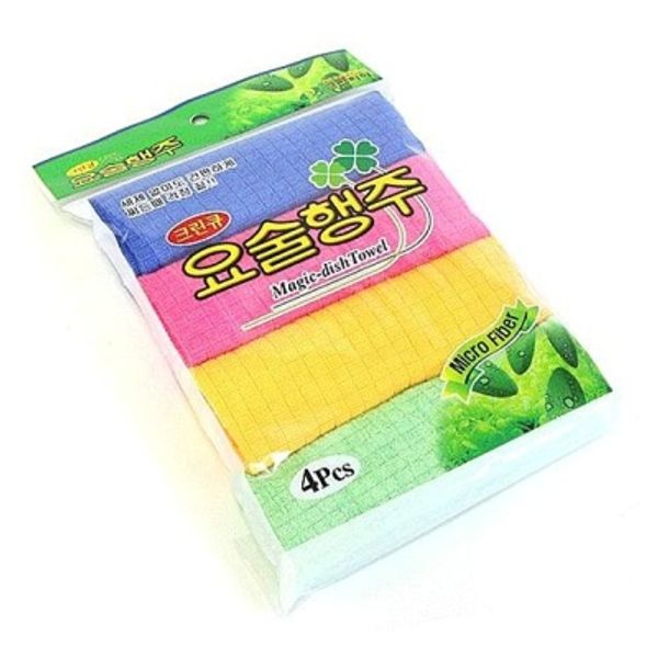 hplusmall 샤방 요술행주 4P 걸레 행주 다용도 행주 세차 - 핫트랙스