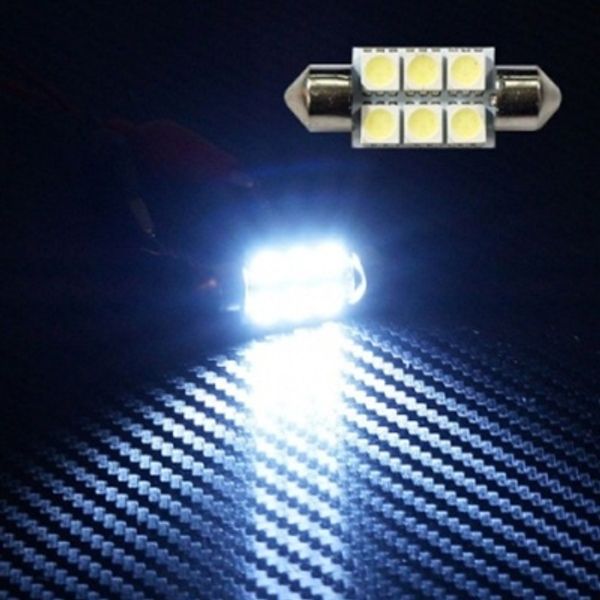 hplusmall D22 36mm타입 12V 5050 3칩 6발 화이트LED전구(중국) - 핫트랙스