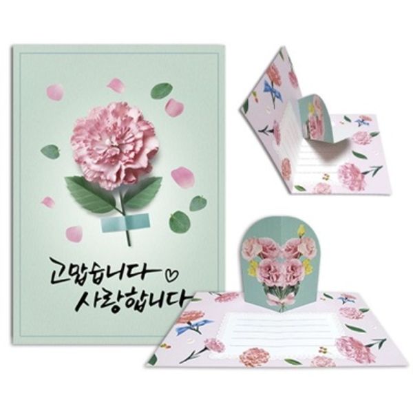 hplusmall (만들기재료)카네이션 입체 카드 10개묶음 어버이날 - 핫트랙스