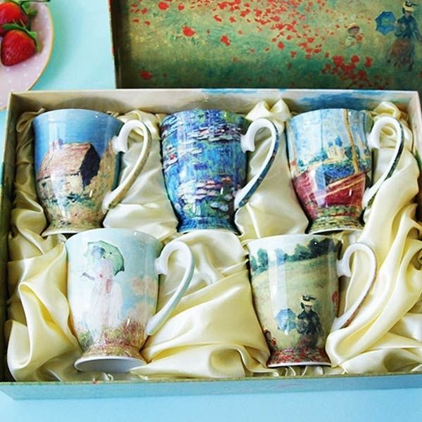 iswas [HEIM] 마제스티 본차이나 파라솔을 쓴 여인 머그컵 5P 세트 - 핫트랙스