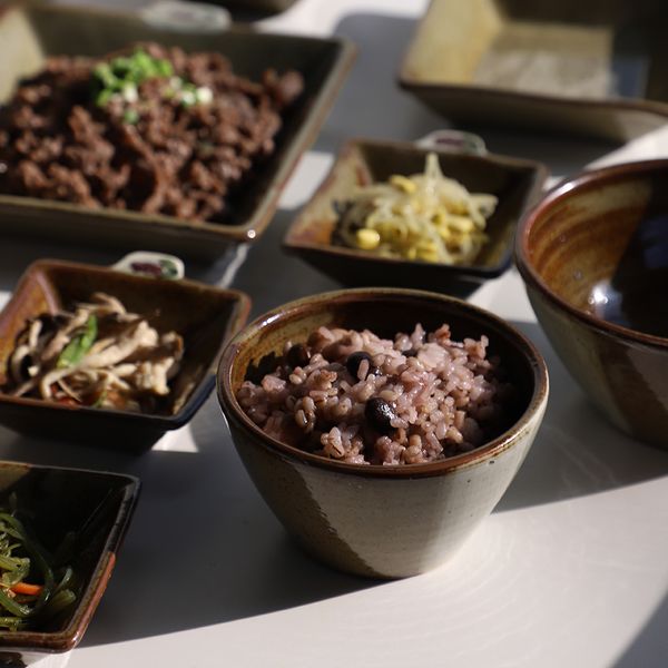 kitchen malling 국산 도자기 모리 라벤더 2인 사각 식기세트 11p - 핫트랙스