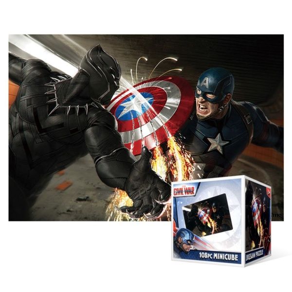 hplusmall 108피스 직소퍼즐 - 마블시빌워 캡아vs블랙팬서(미니) - 핫트랙스