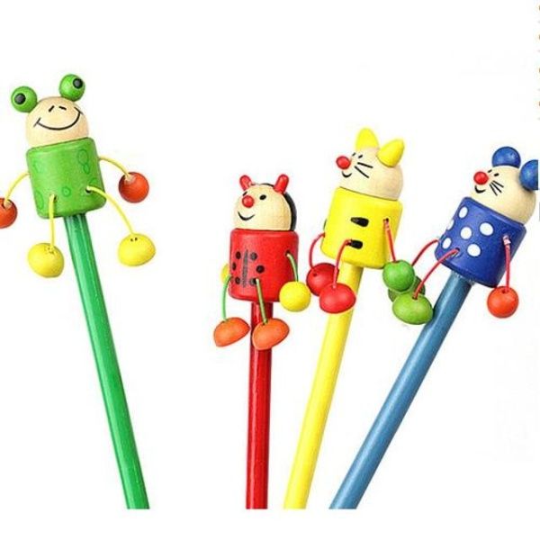 hplusmall 흔들이캐릭터목각연필(4종 3개씩 12개 묶음판매)[W447 - 핫트랙스