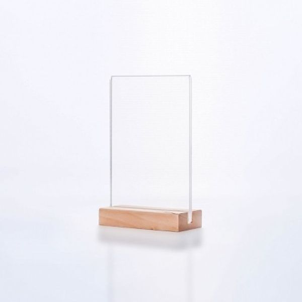 hplusmall 우드형 POP 아크릴 쇼케이스 꽂이 안내판(A6세로형) - 핫트랙스