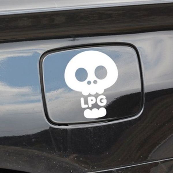 hplusmall LPG 해골 자동차주유구스티커 화이트 - 핫트랙스