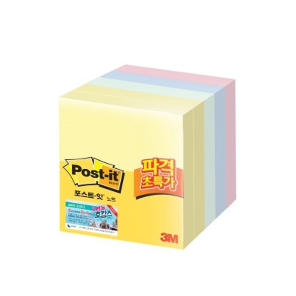 3M 3M 포스트잇 노트 알뜰팩 654-5A [00031889] - 핫트랙스