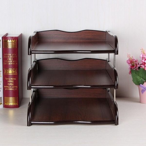 hplusmall 3단 우드 서류정리함 A4 보관함 책상정리 서류함 - 핫트랙스