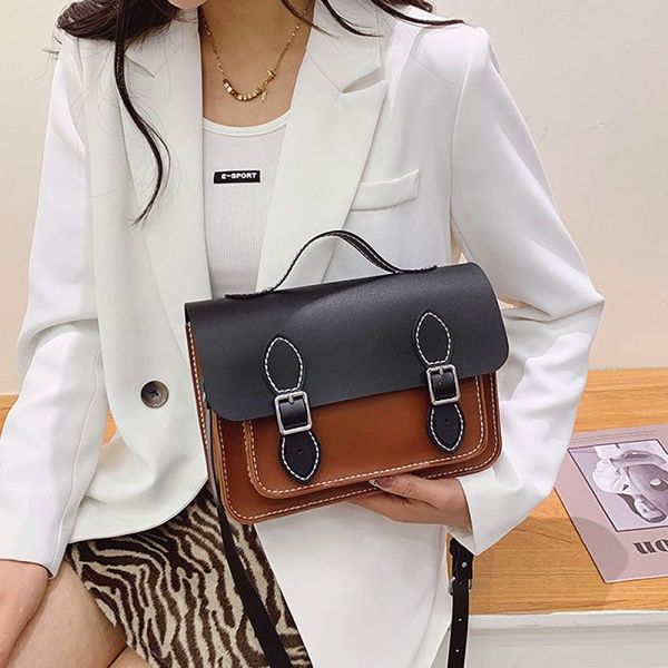 hplusmall DIY 손바느질 가죽가방 키트(사첼백) (블랙-브라운) - 핫트랙스