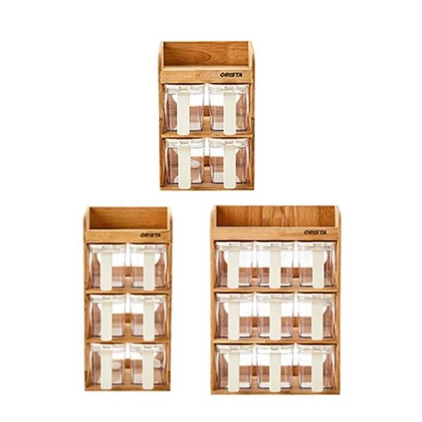 hplusmall 우드 양념통 9P 간장병 오일병 참기름통 수납합 보관[ - 핫트랙스