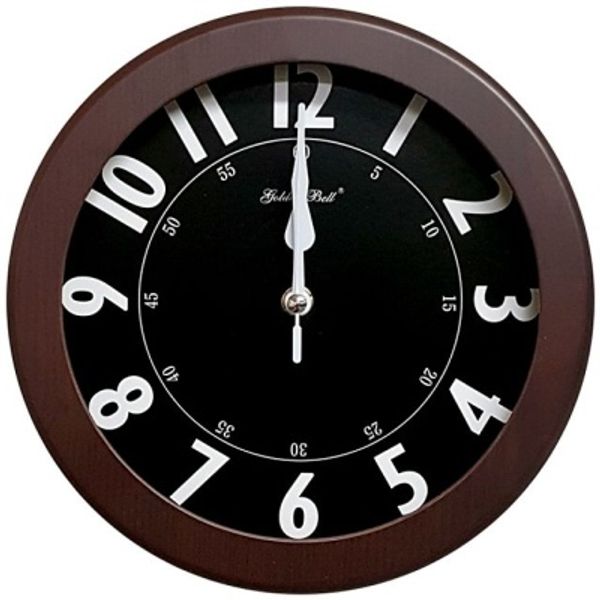 hplusmall GB4832 어린이 교육용 무소음 벽시계 21cm 브라운 - 핫트랙스