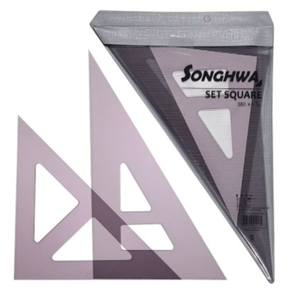 hplusmall 제도용 무선 정삼각 직삼각 36cm 삼각자 2개세트 1개 - 핫트랙스