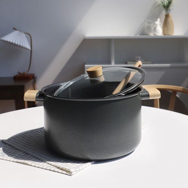 kitchen malling 뉴엘크 국산 우드핸들 인덕션 곰 솥 28cm - 핫트랙스