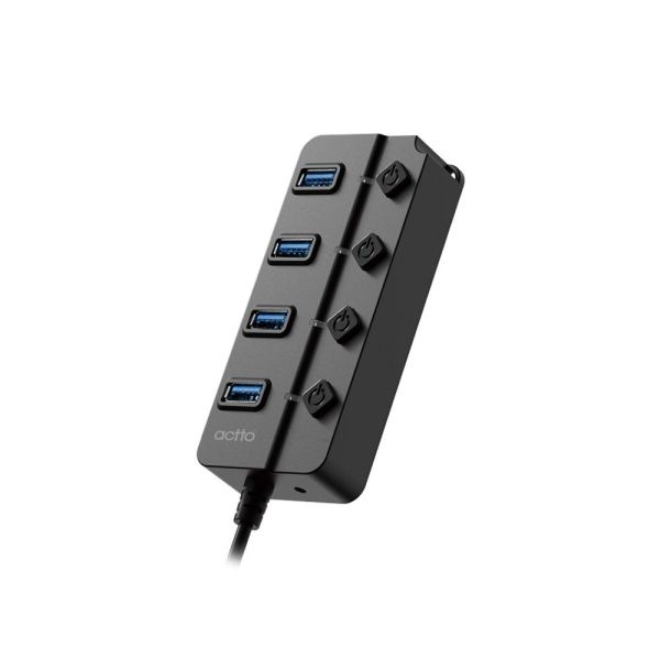 hplusmall 엑토 버튼 USB 3.2 개별전원 4포트 멀티 허브 HUB-53 - 핫트랙스