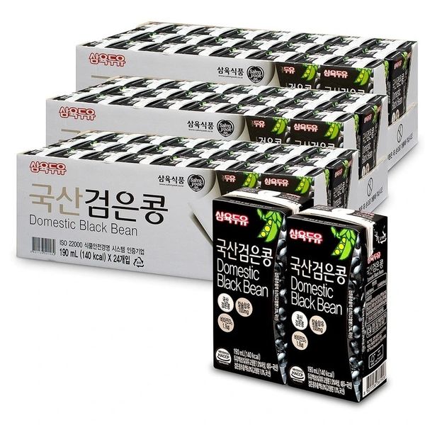 GOLFIA 삼육두유 국산 검은콩 두유 190ml x 24개 x 3 - 핫트랙스