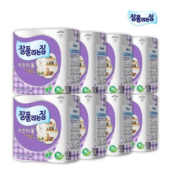 hplusmall 미래생활 잘풀리는집 키친타올 260매x2롤 8백 1박스 - 핫트랙스