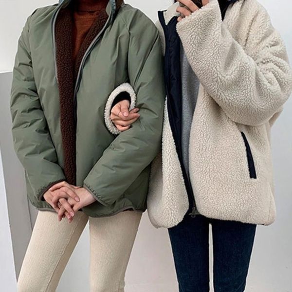 hplusmall 루즈핏 코트 매력적인 봄자켓 캠퍼스 신상 야상 여자[ - 핫트랙스