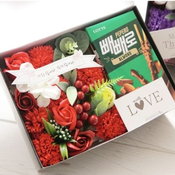 hplusmall CO 플라워빼빼로박스(레드) 빼빼로 데이 선물 - 핫트랙스