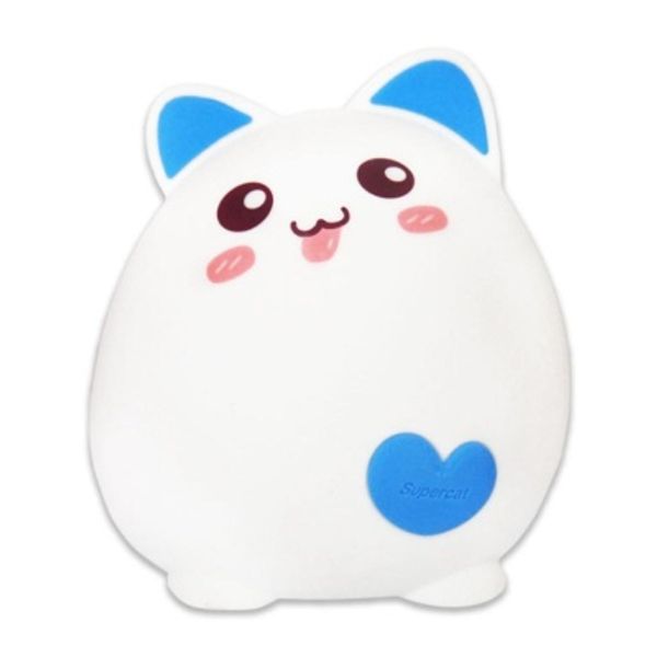 ZIPDREE LED 실리콘 USB충전 고양이 무드등 취침등 블루 - 핫트랙스