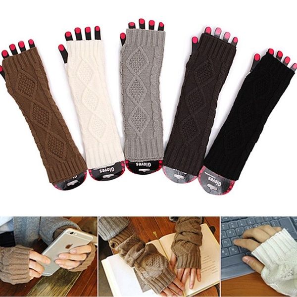 hplusmall 추운 겨울철 포근하고 따뜻한 니트 소재 롱 암워머[W9 - 핫트랙스