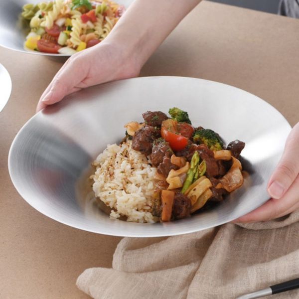 hplusmall 스텐 깊은 파스타 접시 2p 세트(WC9DDF3) - 핫트랙스