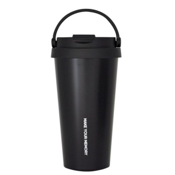 hplusmall 텀블러 보온 보냉 500ml 2중스텐 매트블랙 버킷 - 핫트랙스