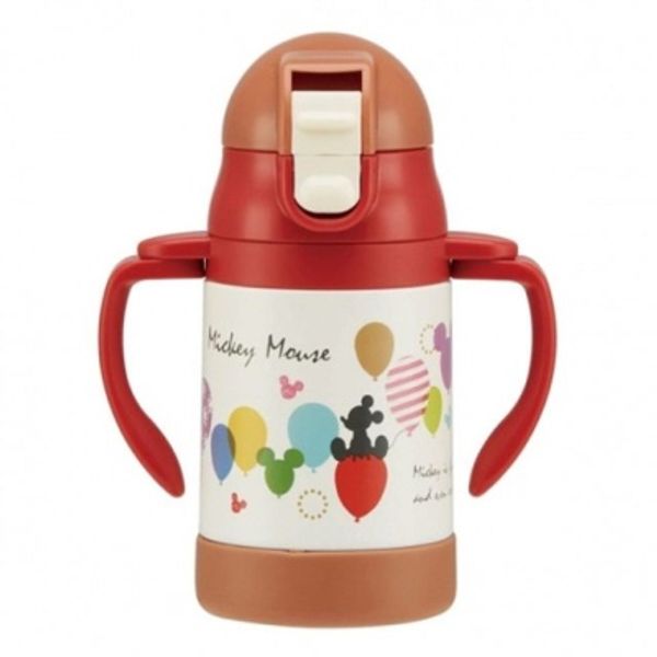 hplusmall 미키마우스 보온보냉 스텐레스 양손 빨대머그 240ml - 핫트랙스