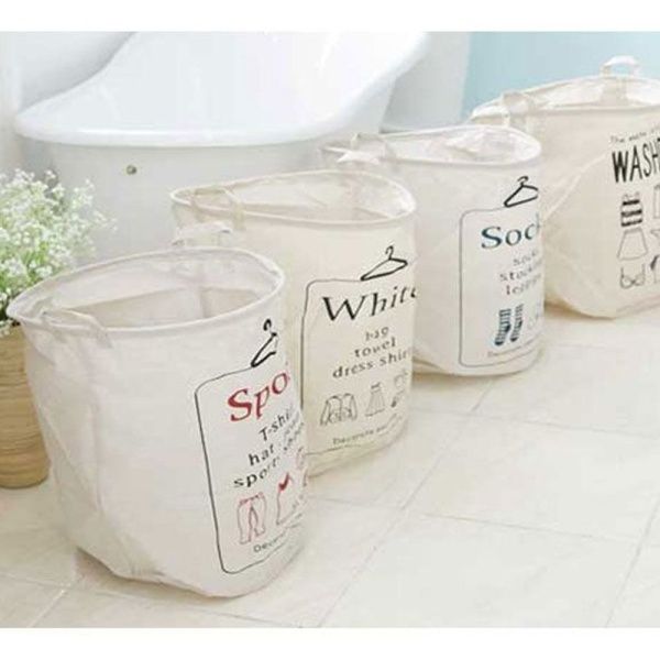 hplusmall 린넨 패브릭 빨래 바구니 4style 1P 접이식 빨래통[W6 - 핫트랙스