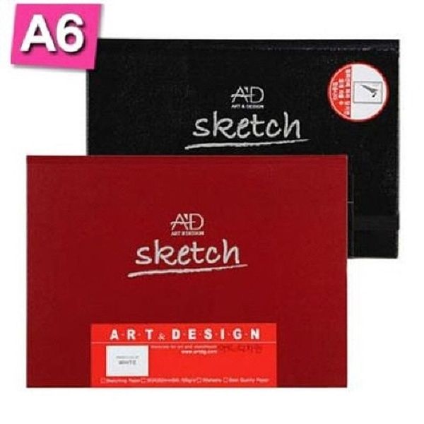 hplusmall S1009-적색 양장스케치북 A6 105g 제본 80장 -45883 - 핫트랙스